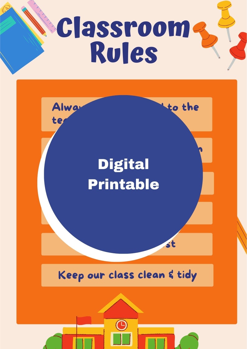 Classroom Rules Poster - Etsy