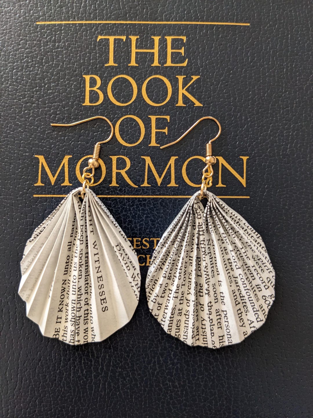The Book of Mormon Recycled Paper Book Earrings | Handmade Mini ...