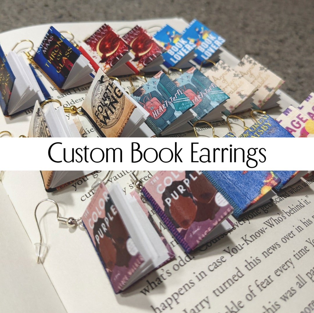 Custom Book Earrings Handmade Mini Book Earrings - Etsy