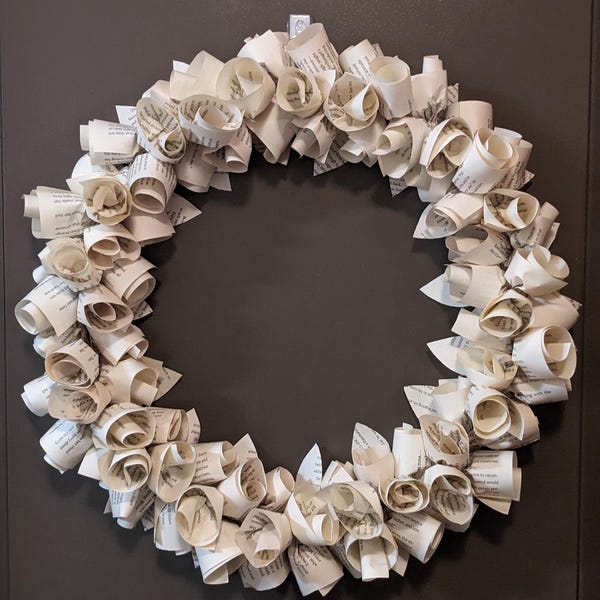 Book Page Wreath - Etsy