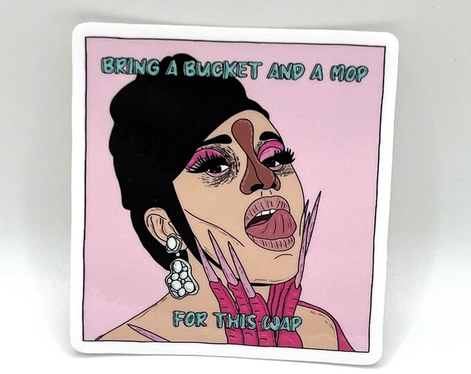 Cardi B Sticker WAP Sticker Feminist Sticker Funny Meme Laptop Decal ...