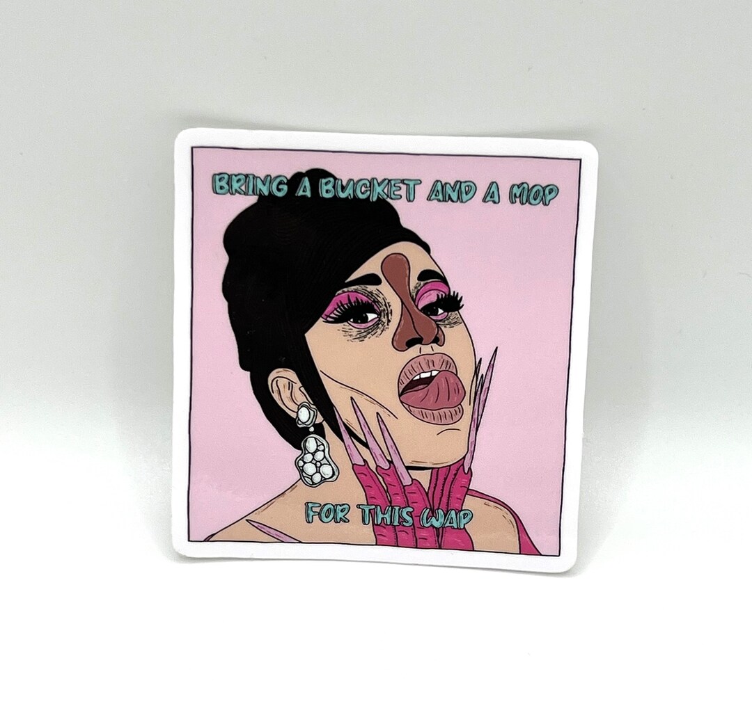 Cardi B Sticker WAP Sticker Feminist Sticker Funny Meme Laptop - Etsy