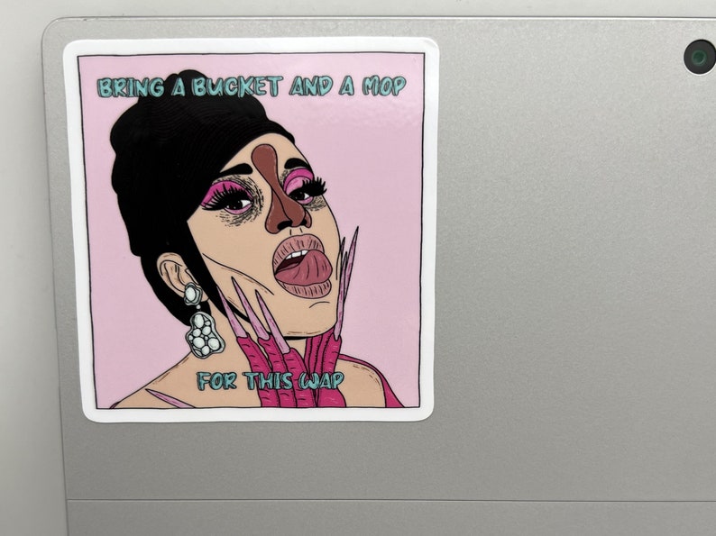 Cardi B Sticker WAP Sticker Feminist Sticker Funny Meme Laptop - Etsy