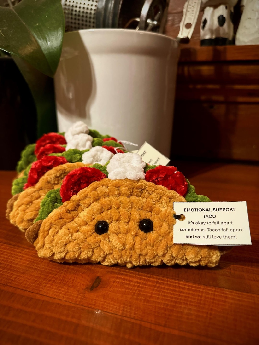 Emotional Support Taco, Taco, Handmade Crochet Taco, Crochet Taco, Desk ...