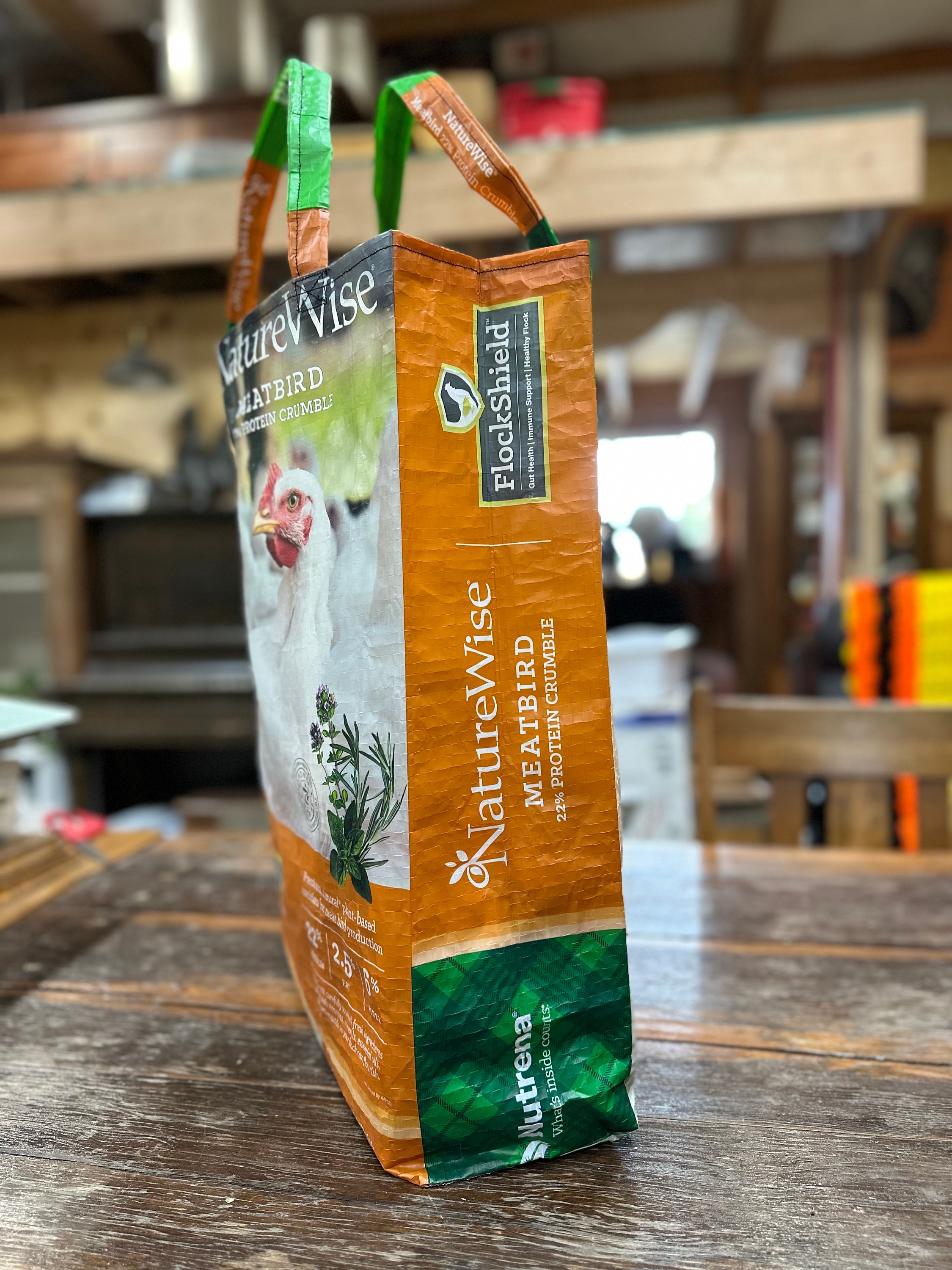 Recycled Feed Bag Tote Reusable Tote Bag Recycled Shopping Bag ...