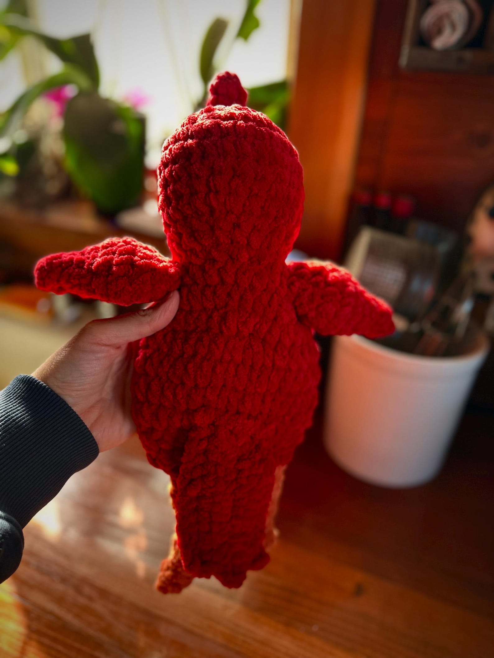 Crochet Cardinal Plushie | Handmade Chenille Yarn Snuggler - Etsy