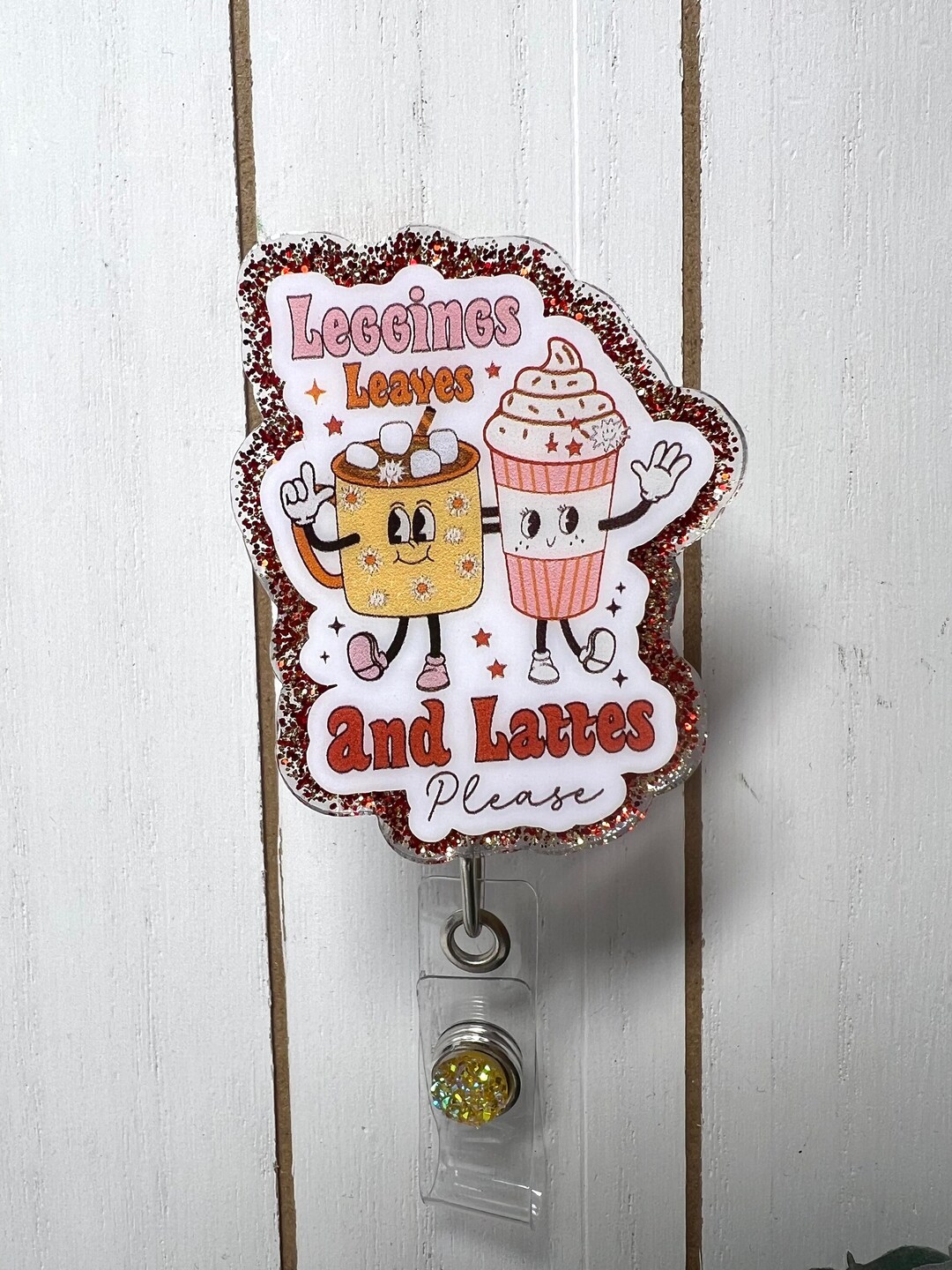 Leggings, Leaves, and Lattes Please Badge Reel - Etsy