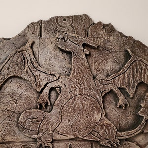 Pokémon Art Charizard Ancient Sculpture Stone Tablet Wall - Etsy