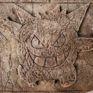 Pokémon Art Gengar Ancient Sculpture Stone Tablet Wall - Etsy