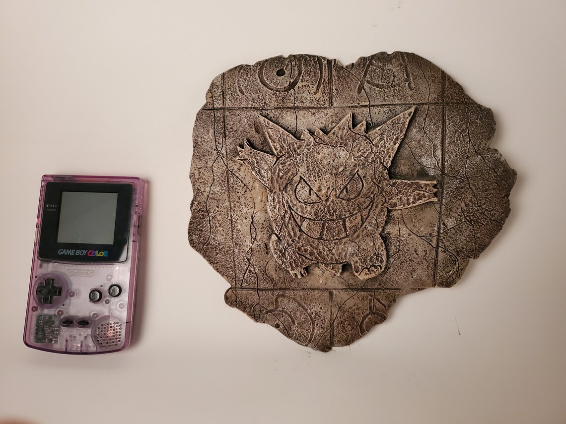 Pokémon Art Gengar Ancient Sculpture Stone Tablet Wall - Etsy