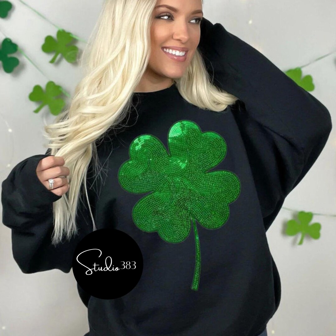St. Patrick's Day Sequin Shamrock Shirt, St Paddy's Day Parade, Clover, Holiday Shirt, Sequin ...