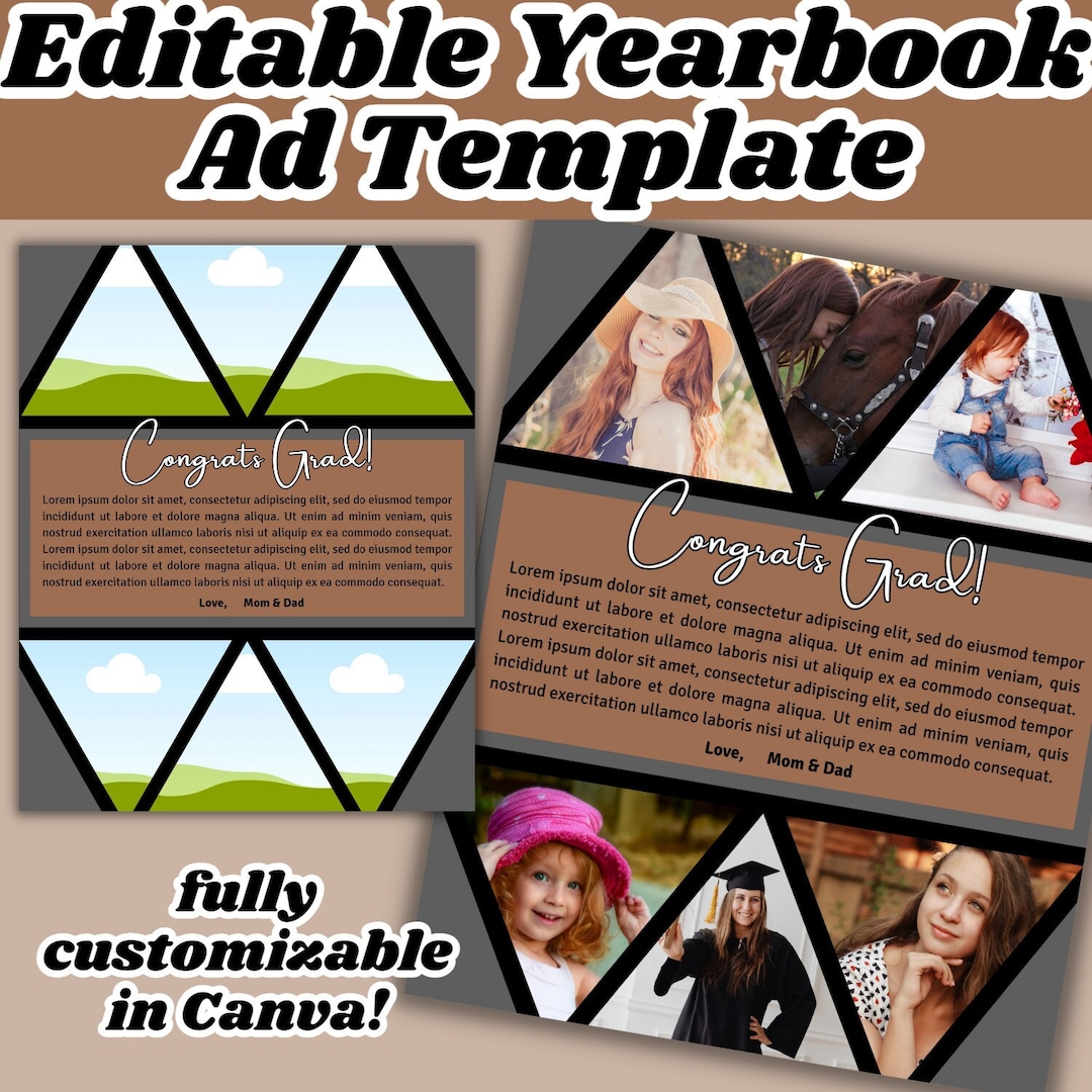 EDITABLE Yearbook Ad Template Full Page Modern Senior Yearbook Ad - Etsy