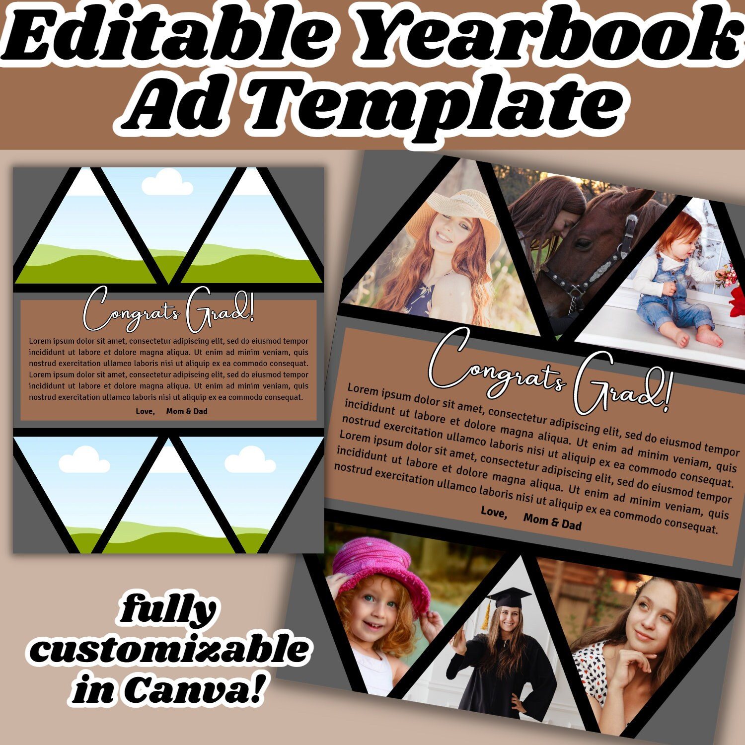 EDITABLE Yearbook Ad Template- Full Page- Modern- Senior Yearbook Ad - Etsy