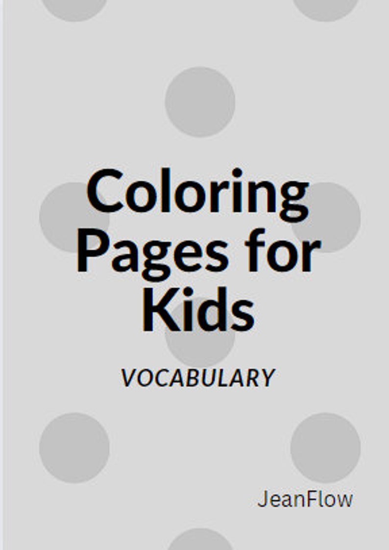 Coloring Pages Vocabulary Early Education - Etsy