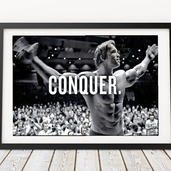 Arnold Schwarzenegger Conquer Poster - Etsy