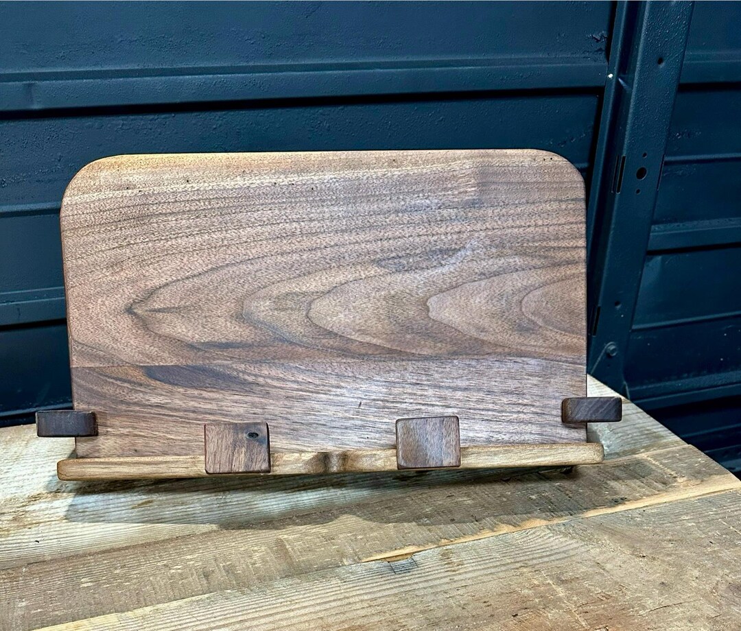 Handcrafted Walnut Recipe Stand Rustic Elegance A Timeless Addition to ...