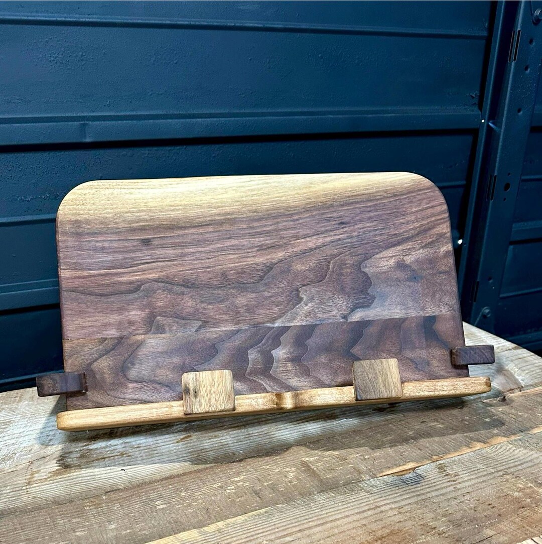 Handcrafted Walnut Recipe Stand Rustic Elegance A Timeless Addition to ...