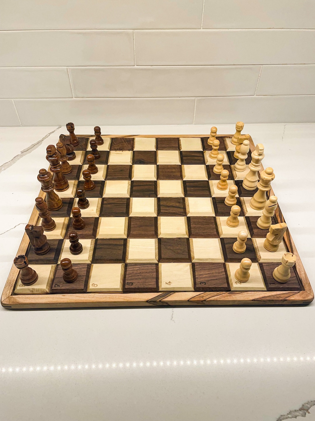 Handcrafted Walnut and Holly Chess Board Unique Wooden Chess Set/gift ...
