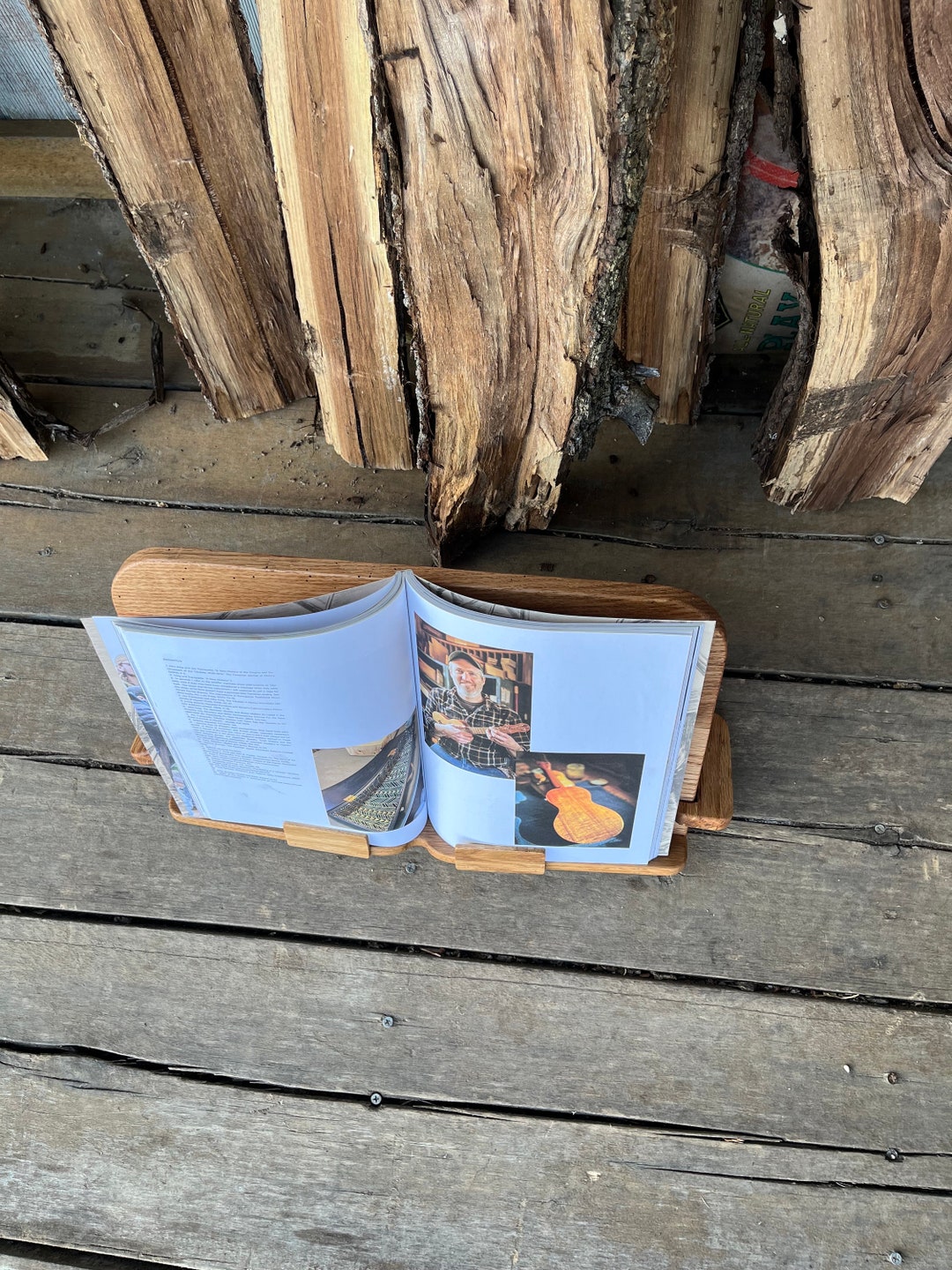 Handcrafted Oak Recipe Stand Rustic Elegance A Timeless Addition to ...