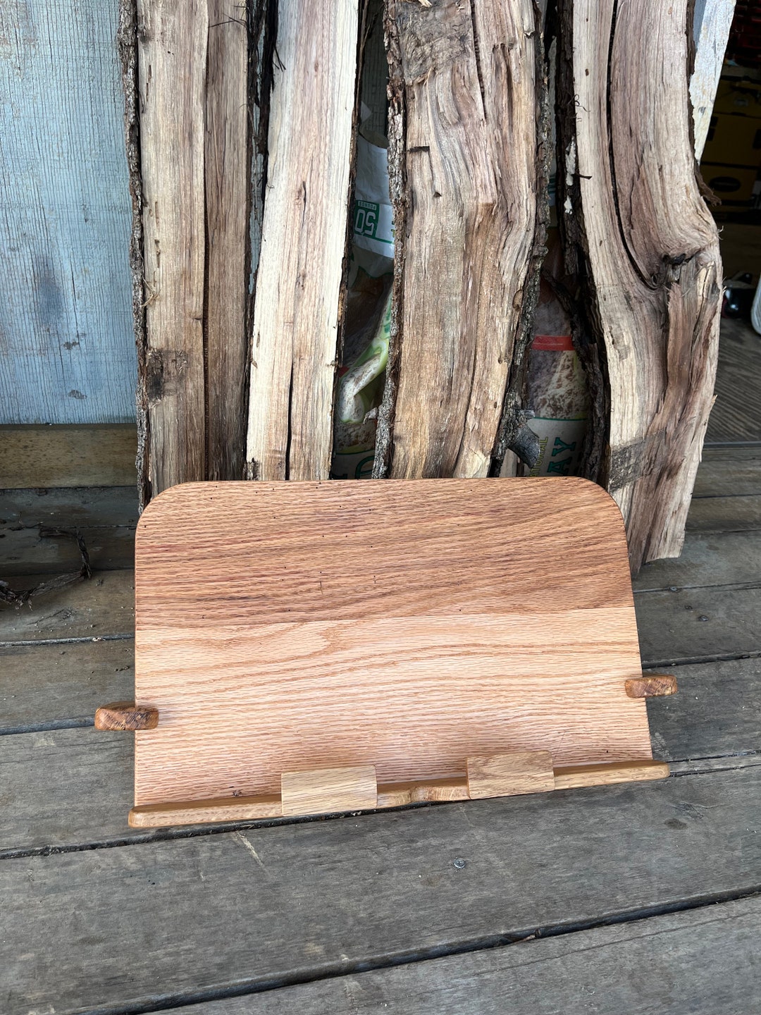 Handcrafted Oak Recipe Stand Rustic Elegance A Timeless Addition to ...