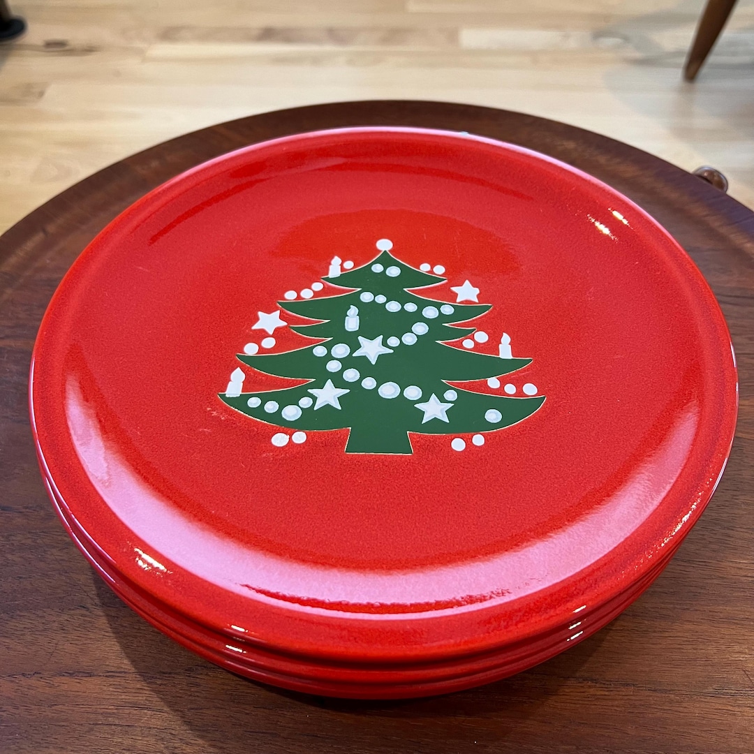 Vintage Waechtersbach Christmas Tree Dinner Plates, Set of 4 - Etsy