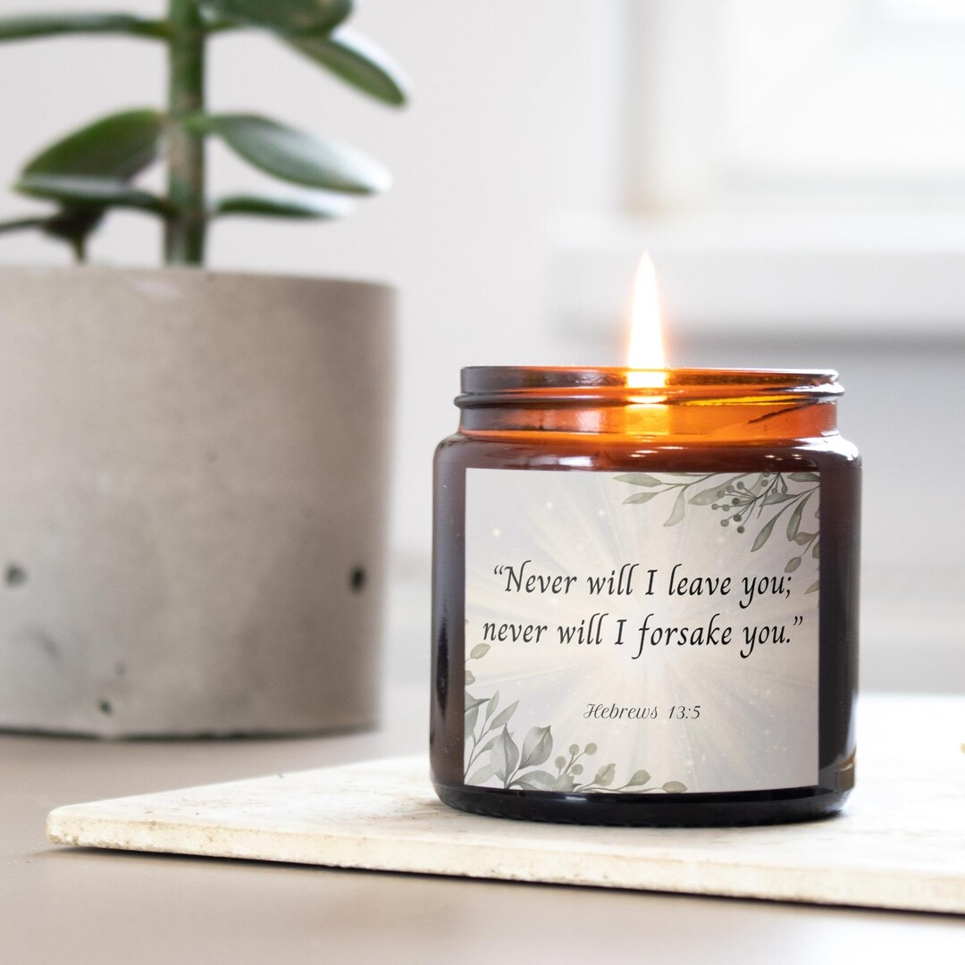 Christian Candle Bible Verse, Religious Gift for Faith & Encouragement ...