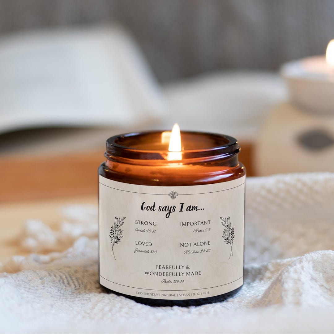 Christian Scripture Candle, Bible Verses Candle, Faith-based Home Decor ...