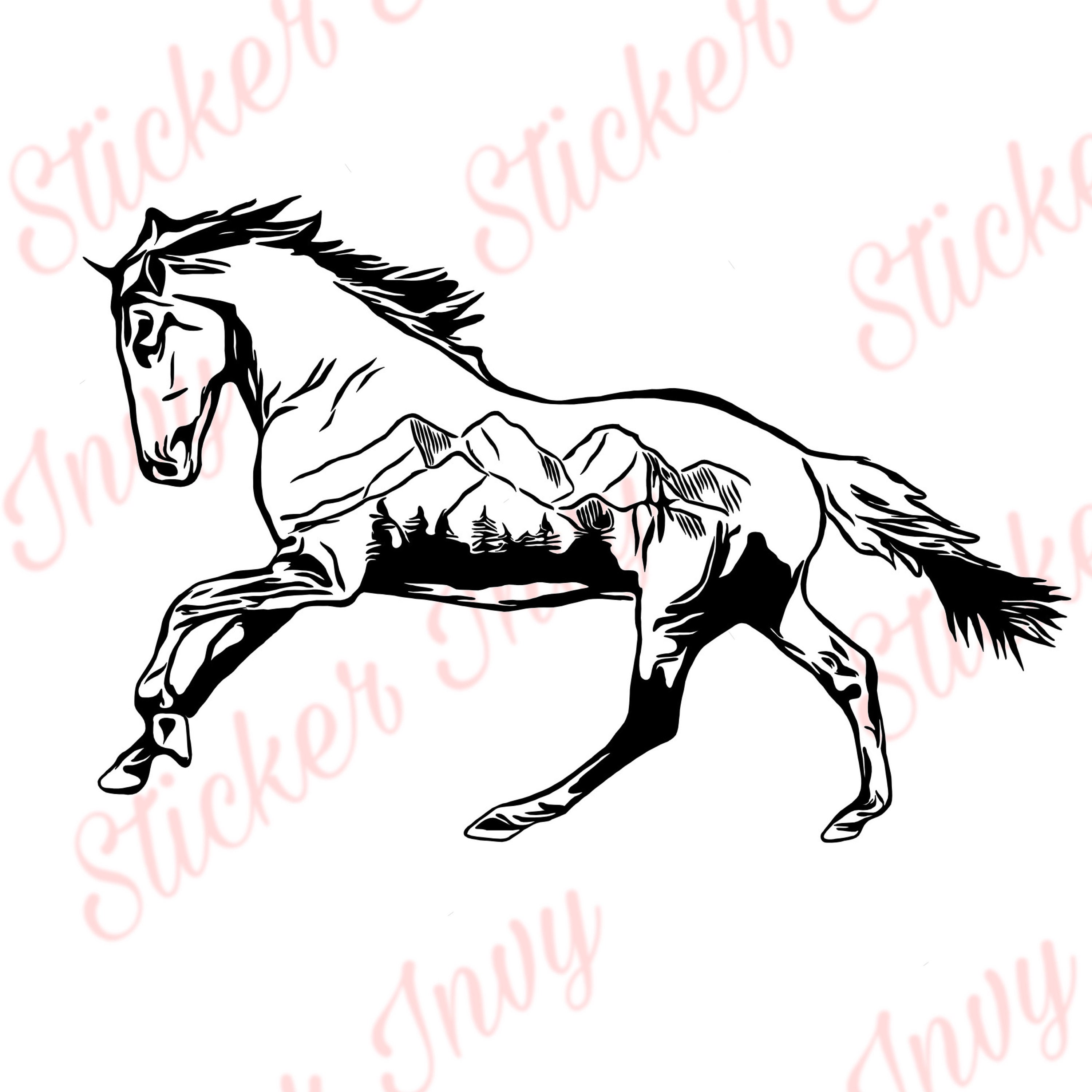 Horse SVG, Mountain SVG, Decal SVG, Cricut, Digital File - Etsy