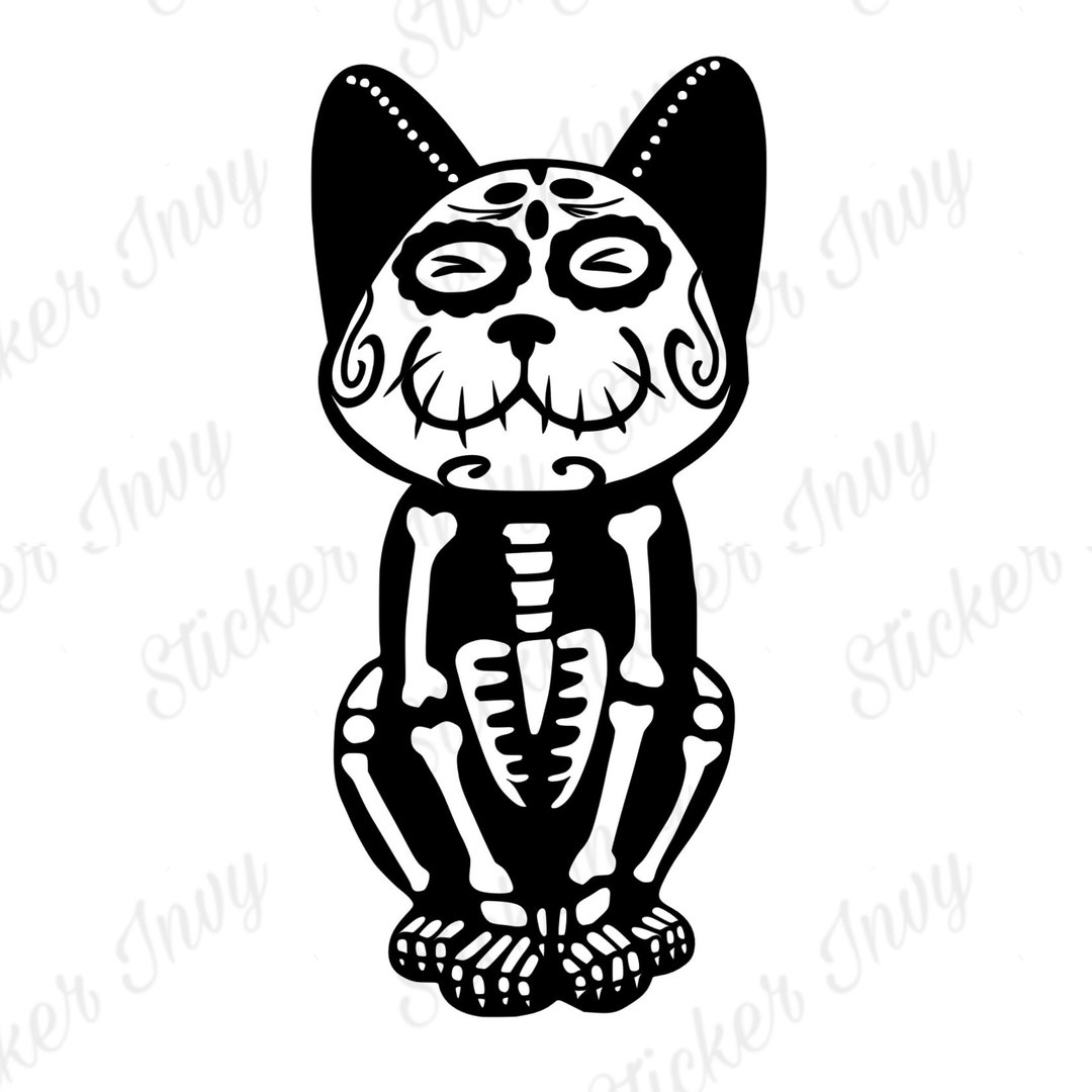 Sugar Skull Cat SVG, Cat SVG, Halloween SVG - Etsy