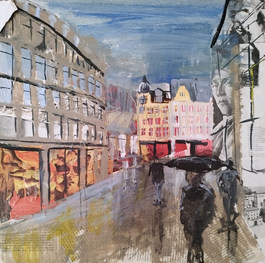Urban Landscape With Collaged Effect Into the Buildings. Collage and ...