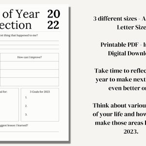 2022 Reflection Template, Instant Download Yearly Review, Goal Planner ...