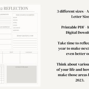 2022 Reflection Template, Instant Download Yearly Review, Goal Planner ...