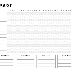 Monthly Habit Tracker Printable, Landscape Letter Instant Download ...