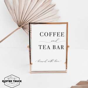 Coffee and Tea Bar Sign, Printable Coffee and Tea Bar Sign, Coffee and ...