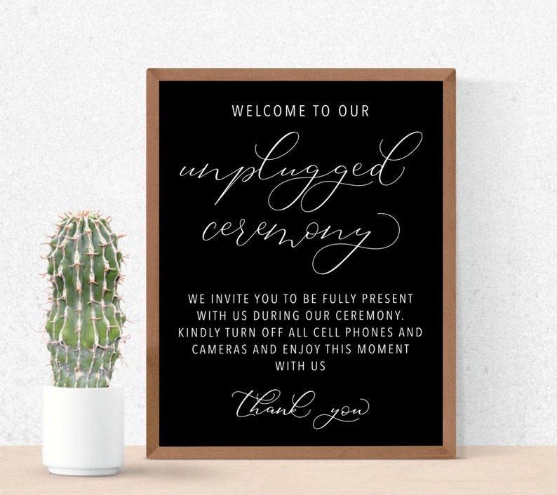 Unplugged Ceremony Sign Printable Unplugged Ceremony Sign - Etsy