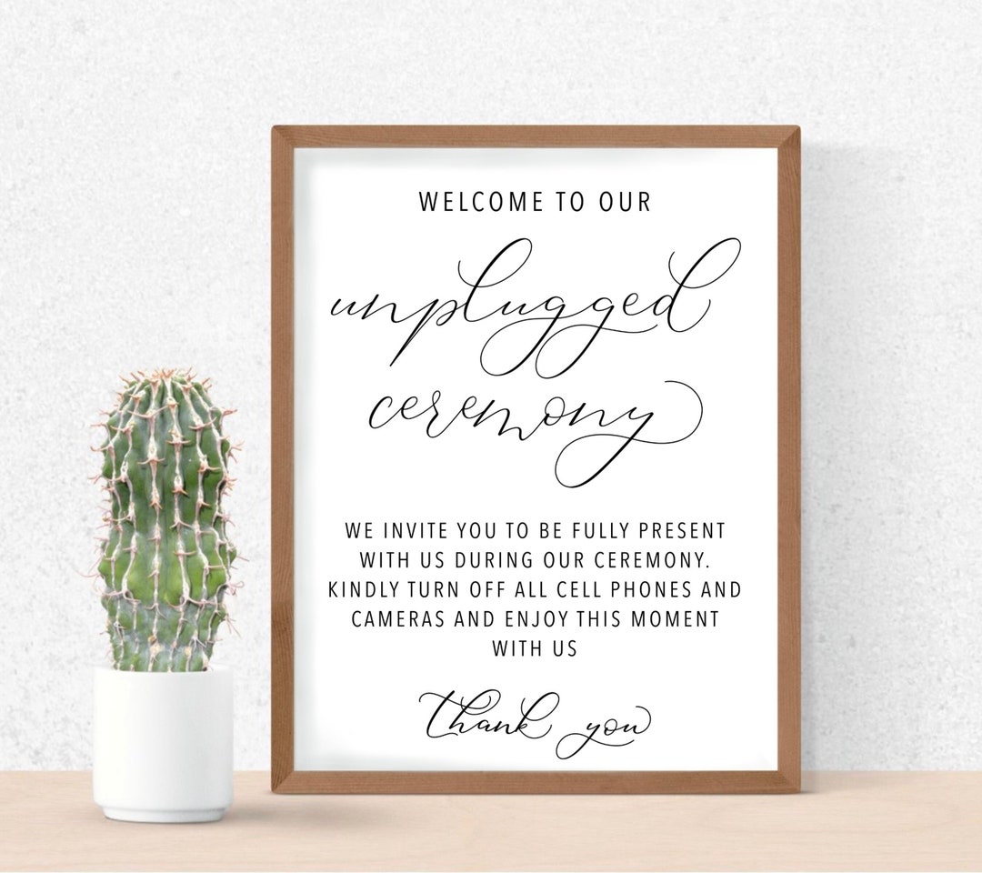 Unplugged Ceremony Sign Printable Unplugged Ceremony Sign - Etsy