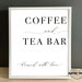 Coffee and Tea Bar Sign, Printable Coffee and Tea Bar Sign, Coffee and ...