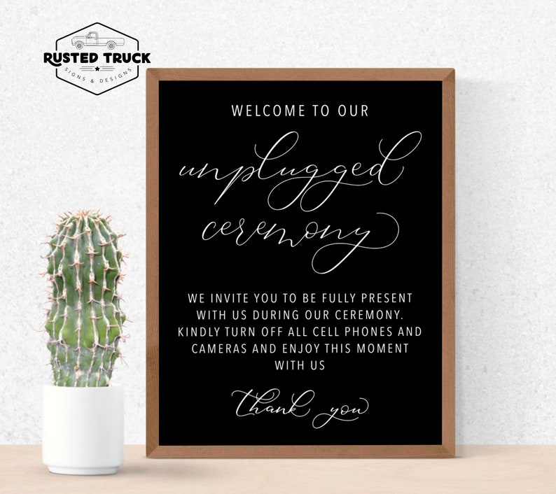 Unplugged Ceremony Sign, Printable Unplugged Ceremony Sign, Wedding ...