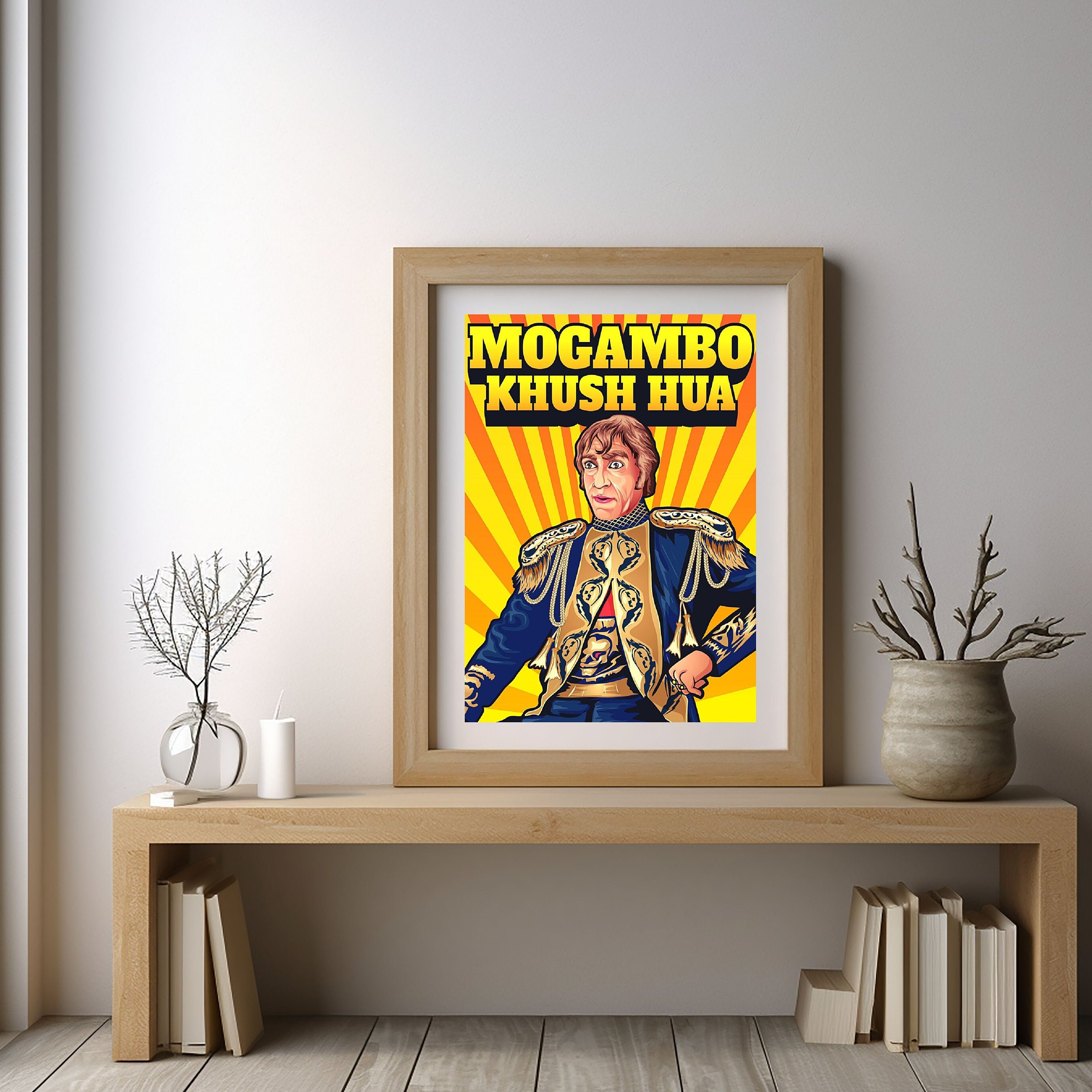 Vibrant Wall Art, Bollywood Actor Portraits, Iconic Dialogues, Mogambo ...
