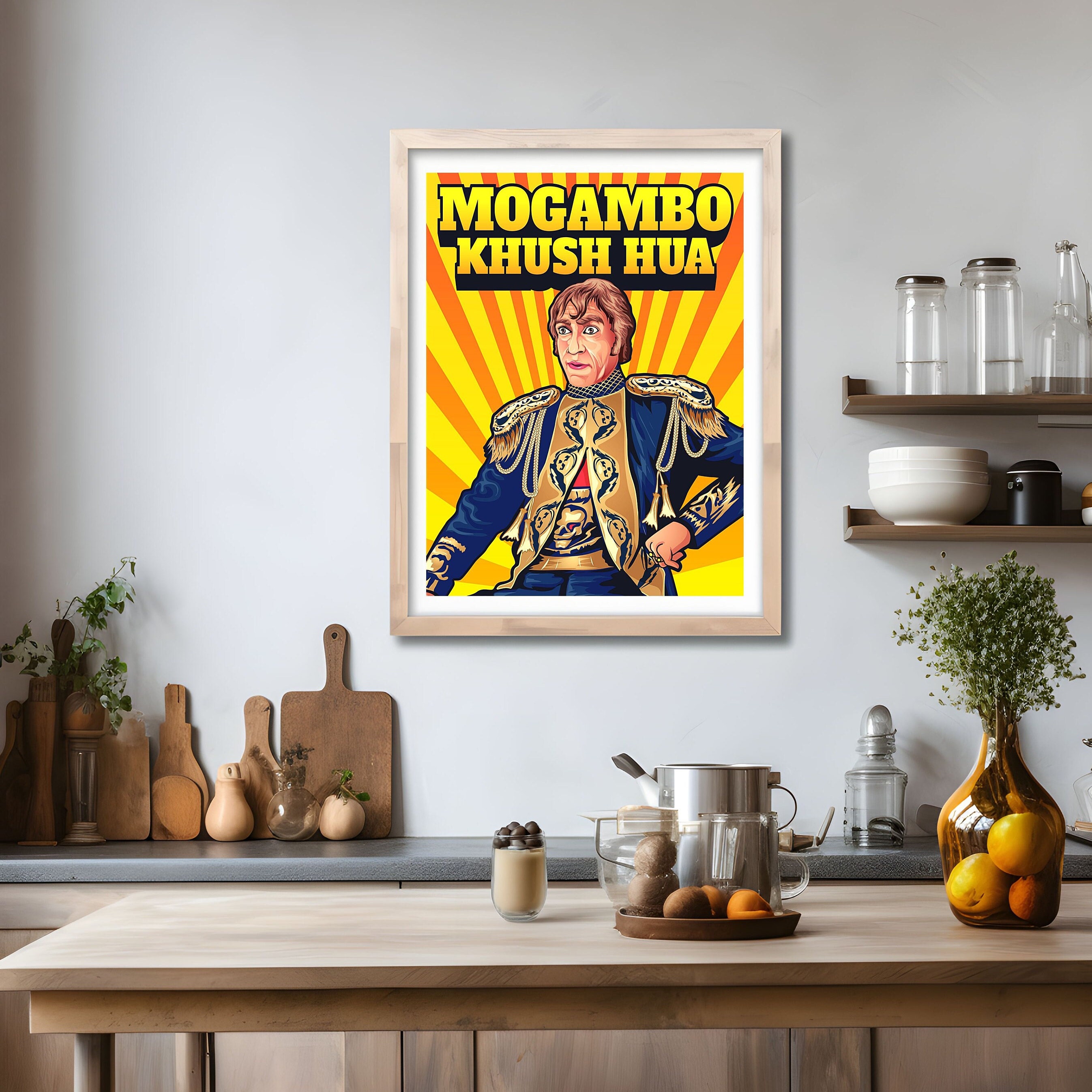 Vibrant Wall Art, Bollywood Actor Portraits, Iconic Dialogues, Mogambo ...