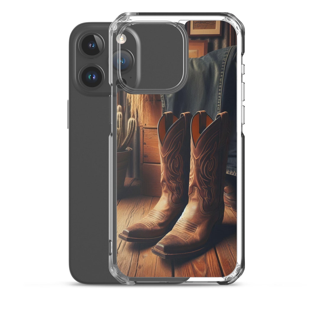IPhone Clear Case Cowboy Boots Design Western Leather Boots, Dusty ...