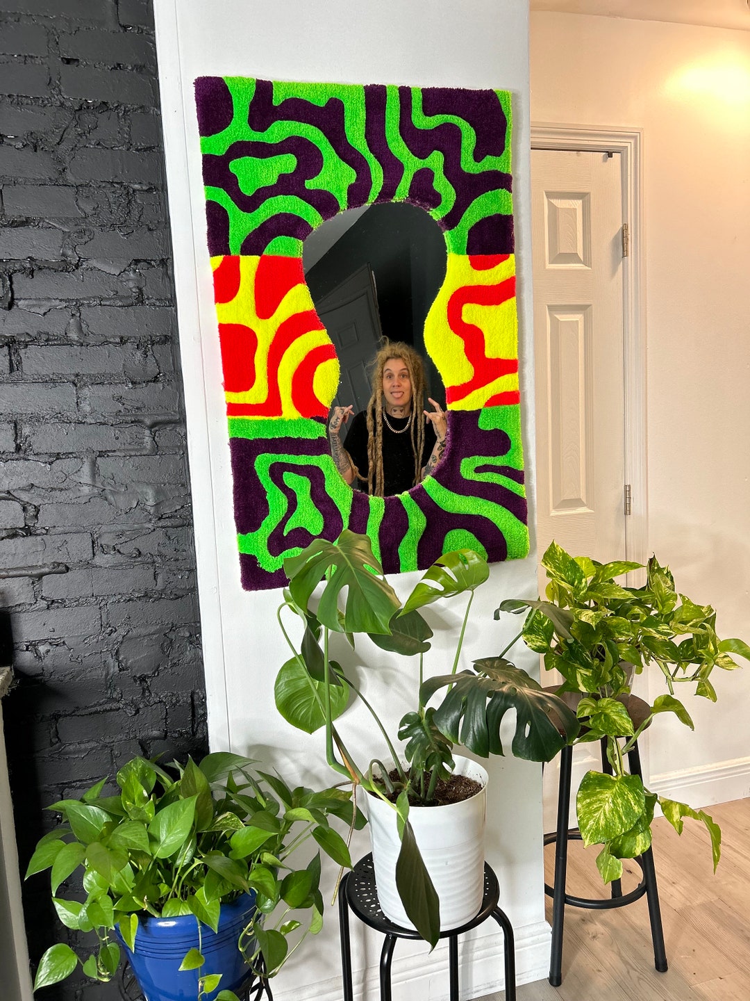 Trippy Tufted Mirror - Etsy