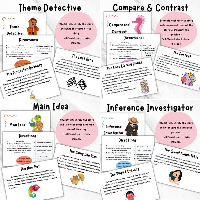 Parts of a Story Task Card Box | Elementary ELA | 18 Task Card Sets ...