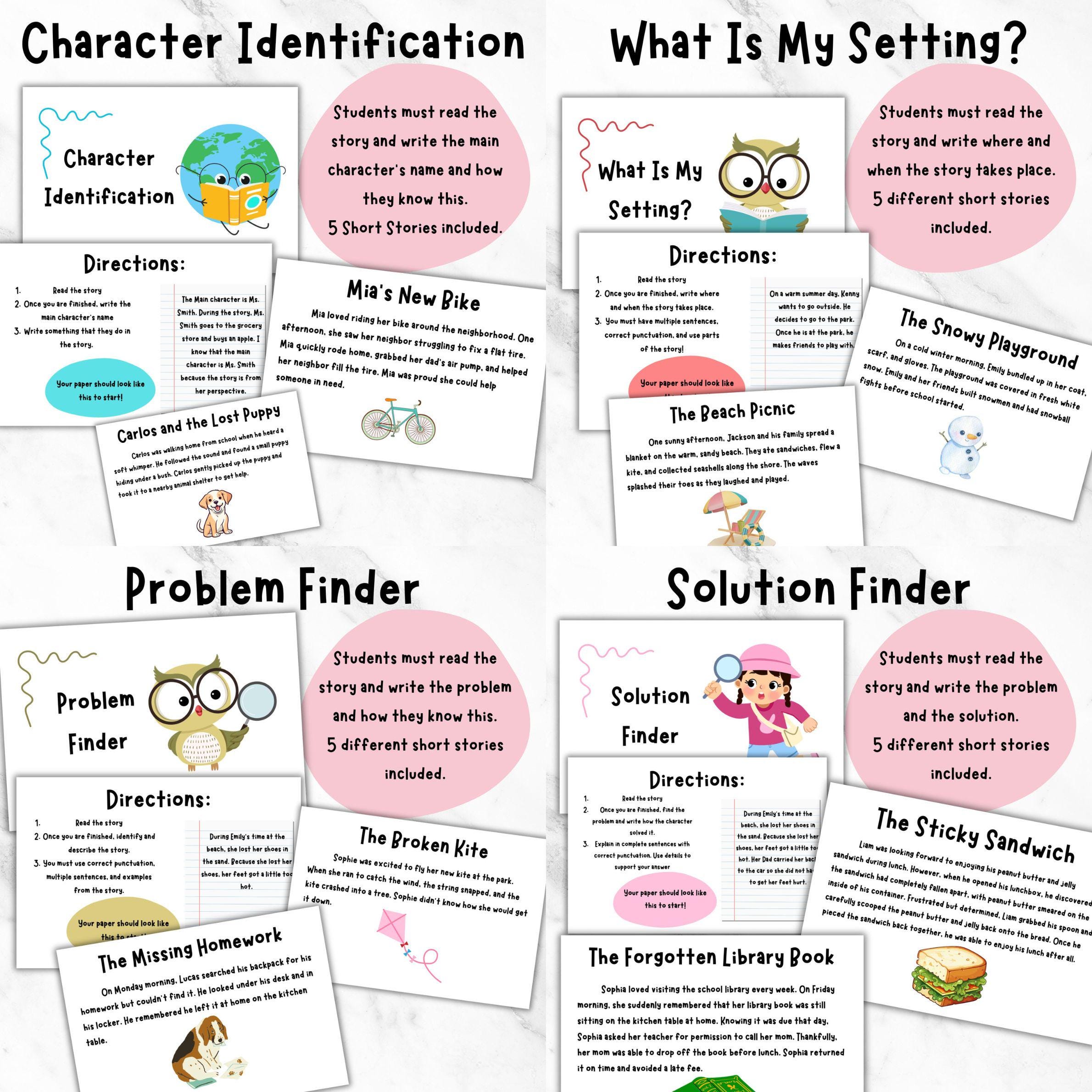 Parts of a Story Task Card Box | Elementary ELA | 18 Task Card Sets ...