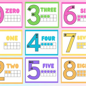 Number Tracing Printable Posters 1-20 | Rainbow Number Tracing ...