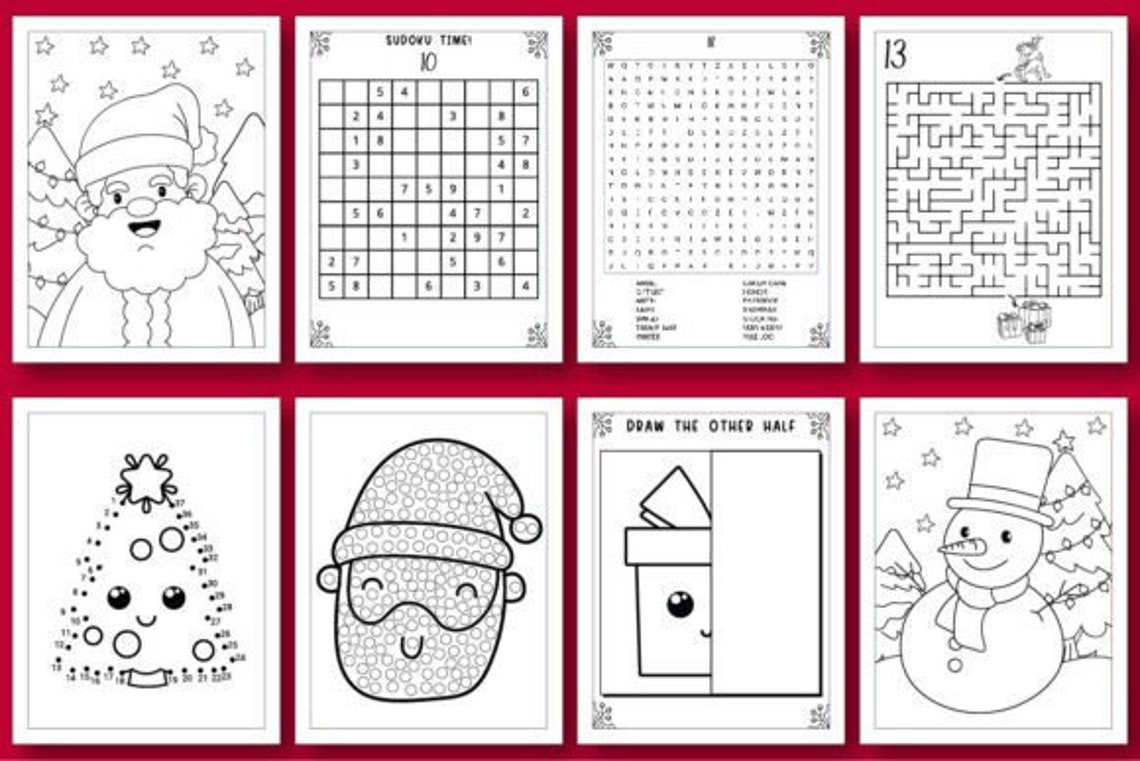 Christmas Coloring Activity Book for Kids, Coloring Pages, Coloring ...