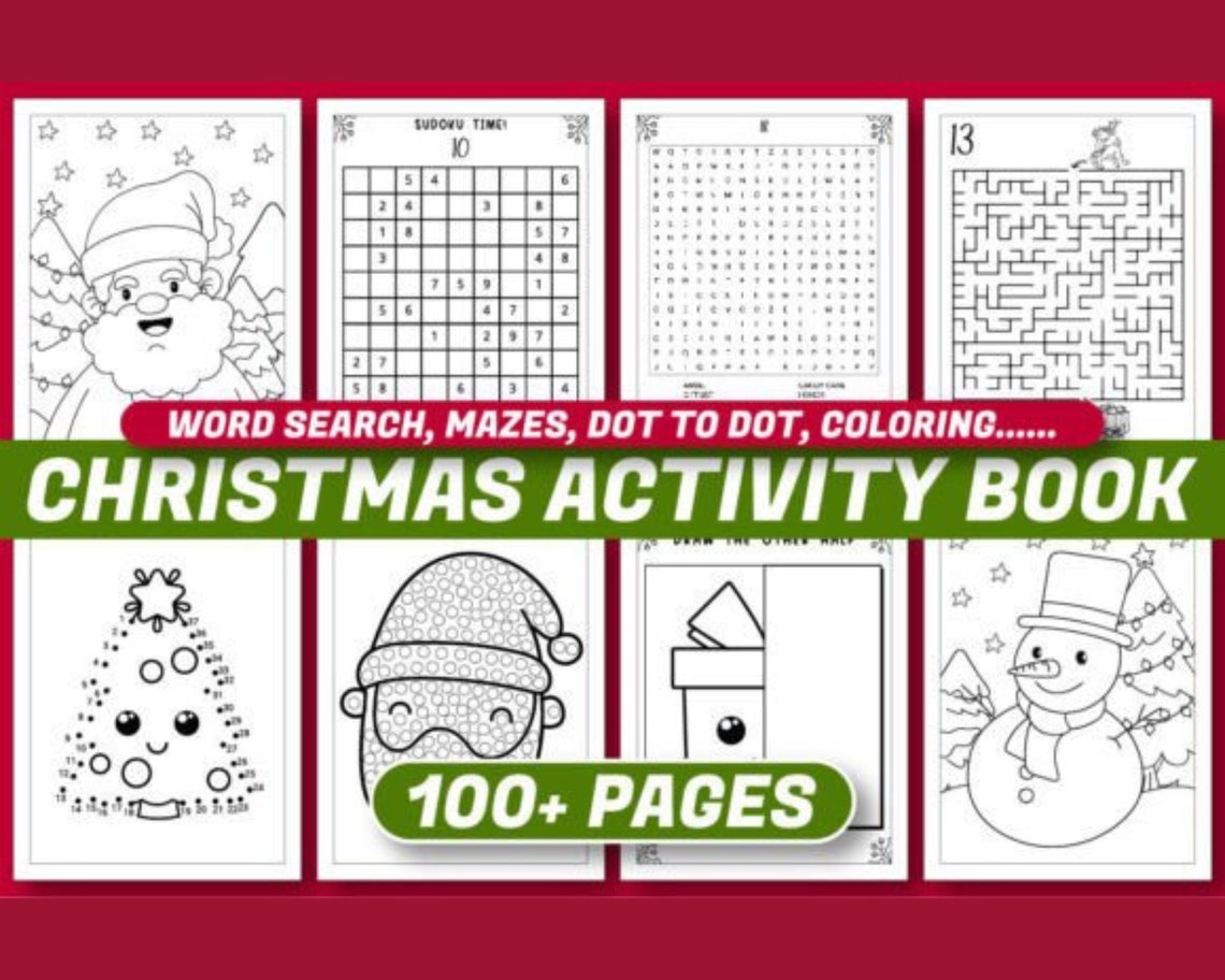 Christmas Coloring Activity Book for Kids, Coloring Pages, Coloring ...
