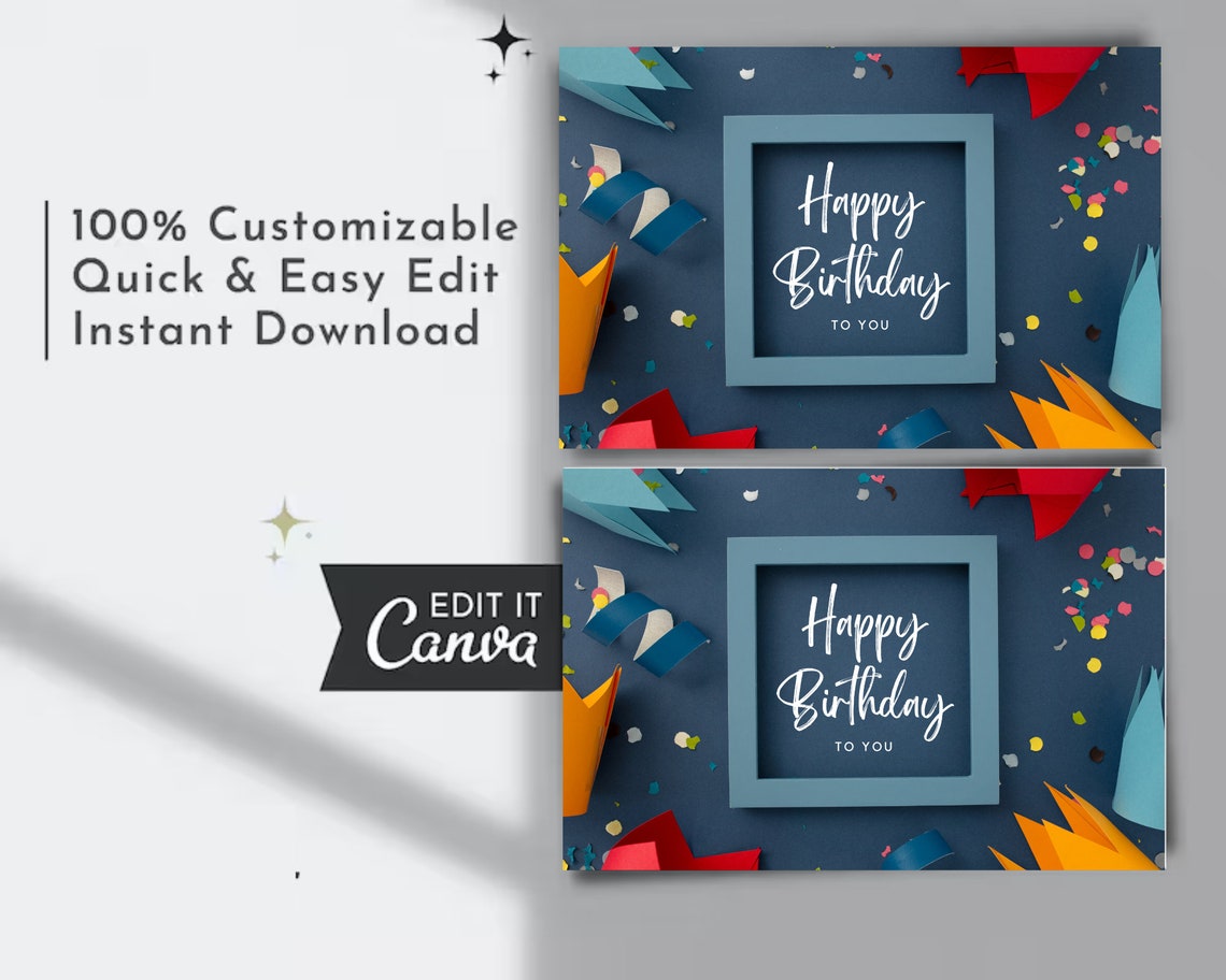 Birthday Card Prints, Editable Birthday Card, Downloadable Birthday ...