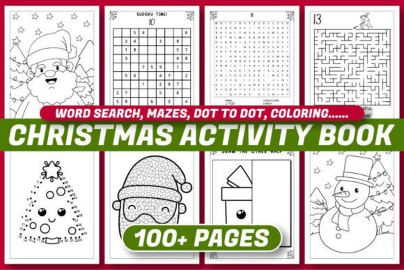 Christmas Coloring Activity Book for Kids, Coloring Pages, Coloring ...