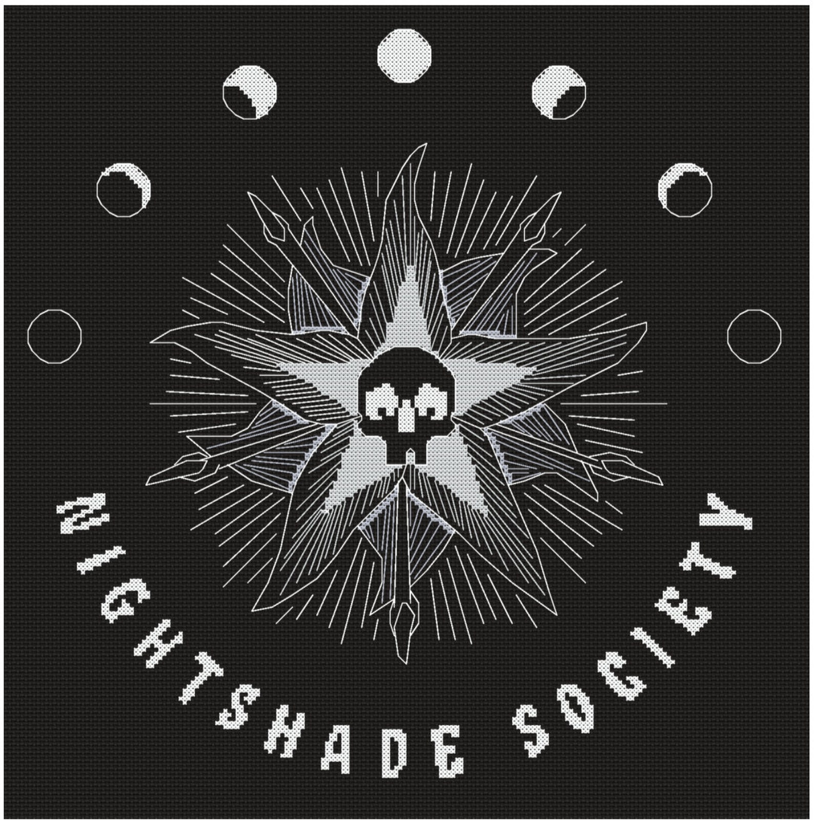 Nightshade Society Cross-stitch Pattern Wednesday Addams - Etsy